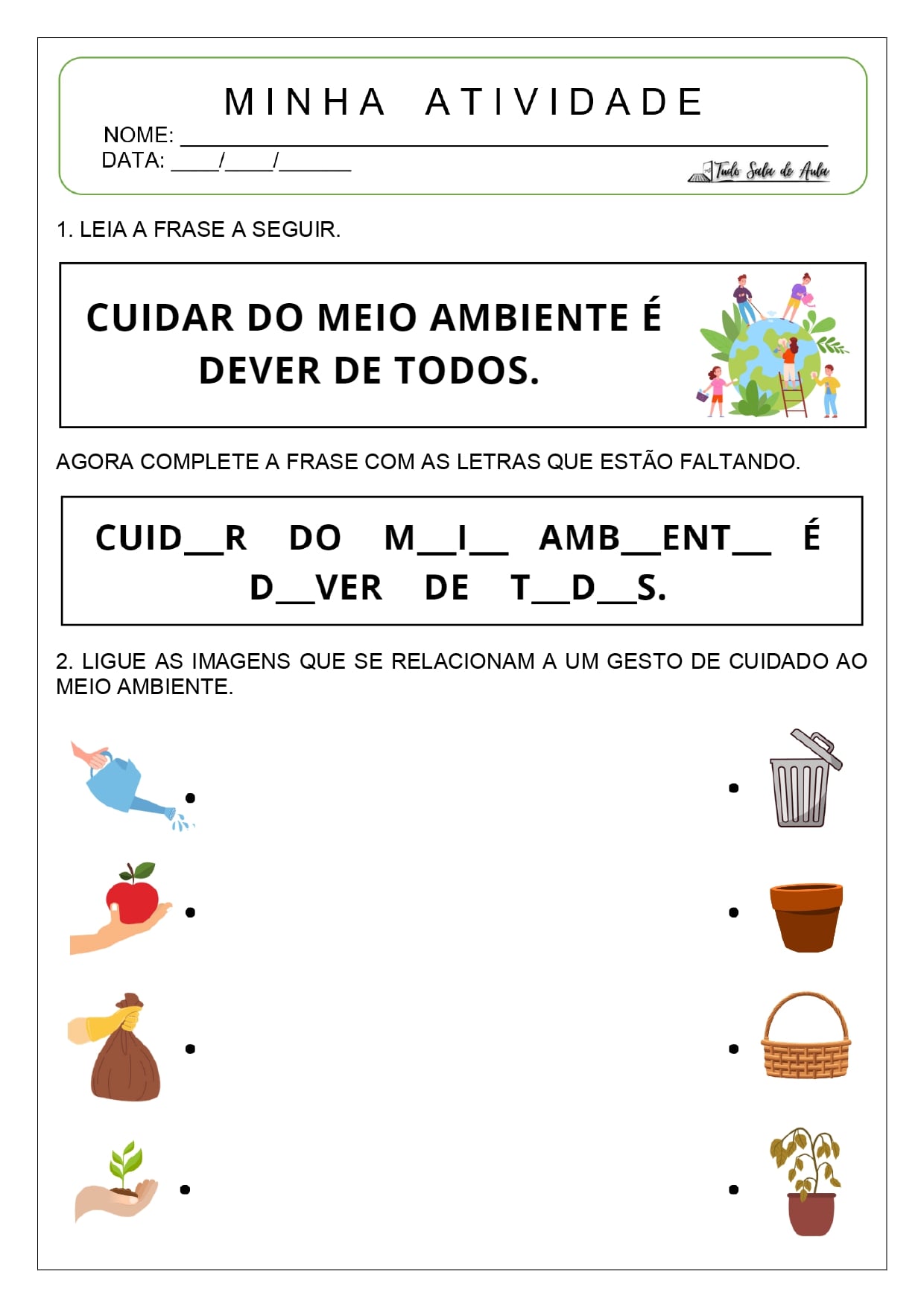 Atividades sobre o Meio Ambiente - Educação Infantil - Tudo Sala de Aula