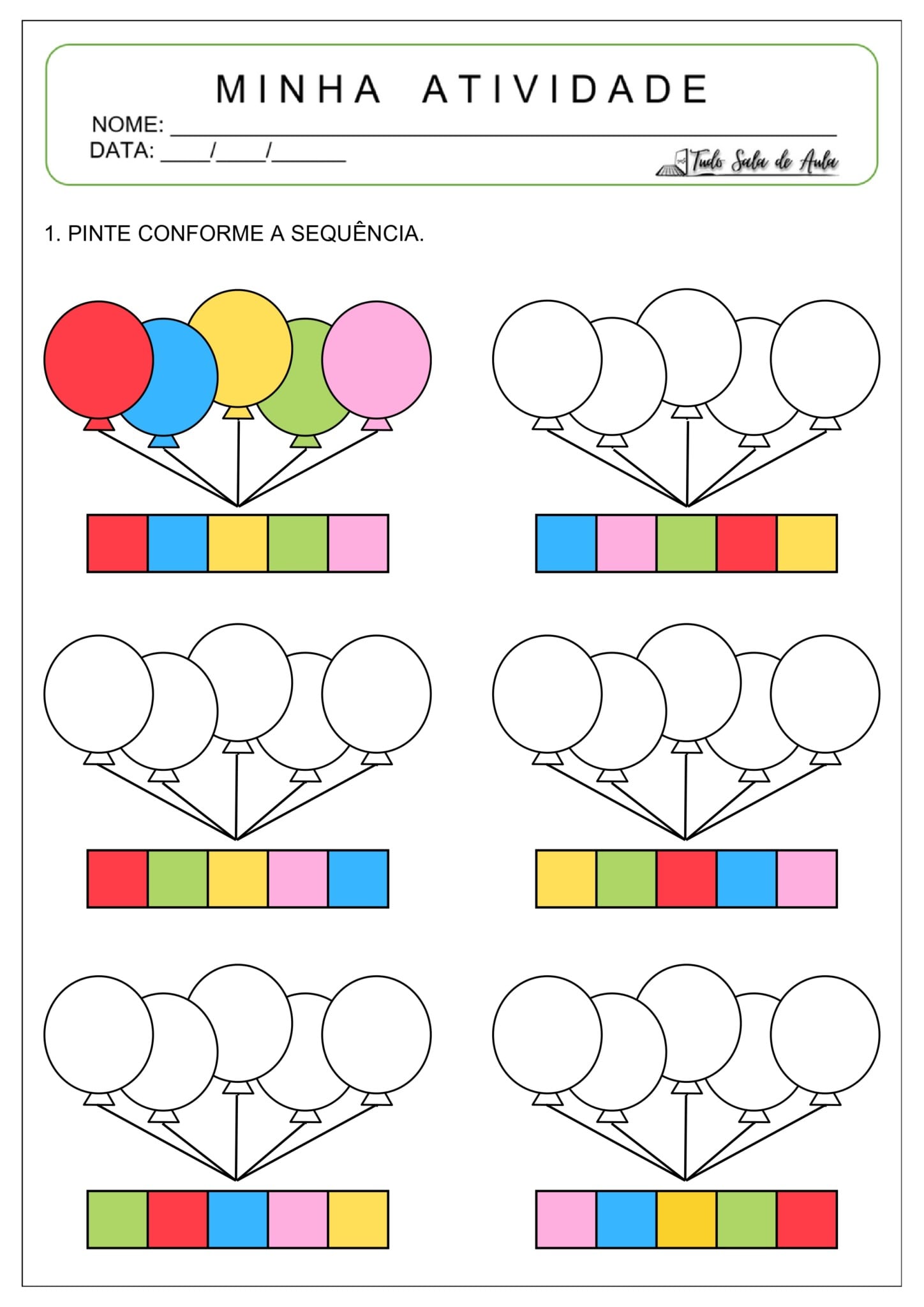 Atividades de Pareamento para Imprimir - Tudo Sala de Aula