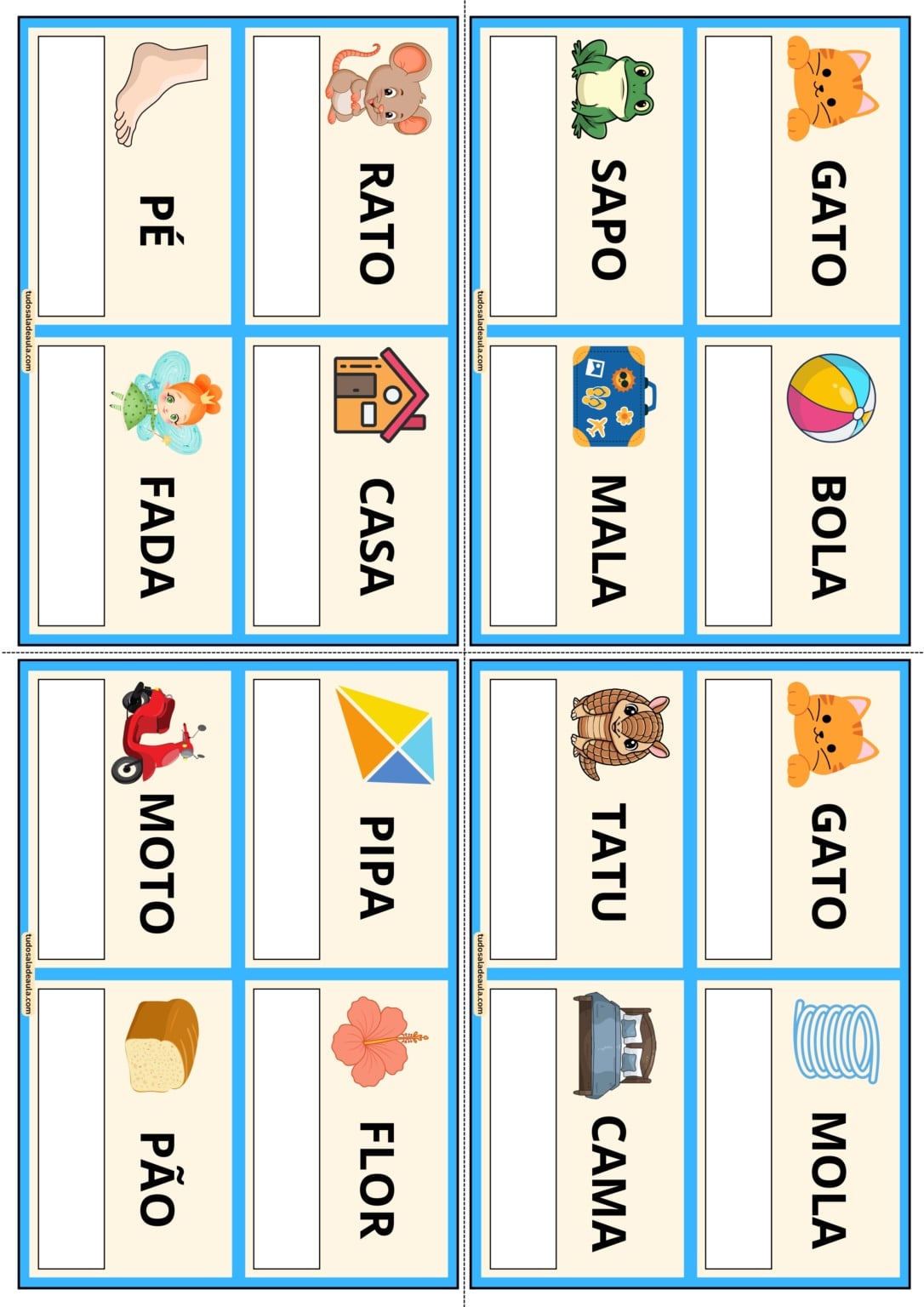 Bingo das Rimas - Atividade Lúdica para Imprimir - Tudo Sala de Aula