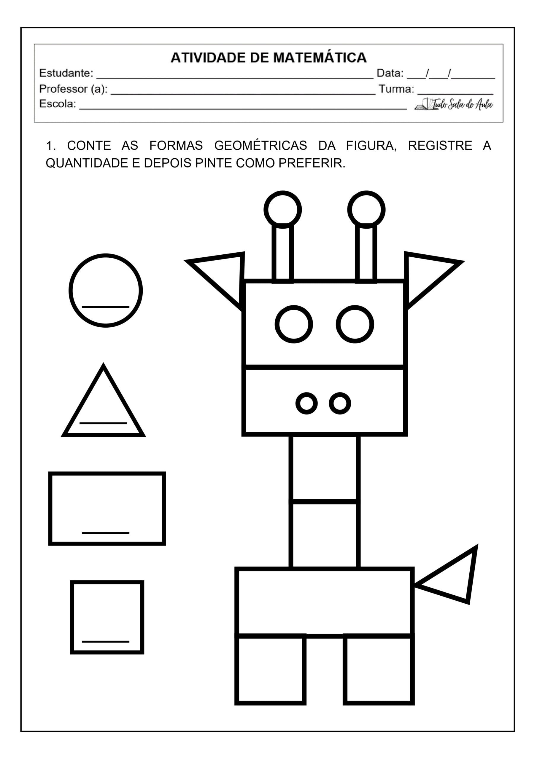 Atividades de Formas Geométricas com Pintura - 1º ano - Tudo Sala de Aula