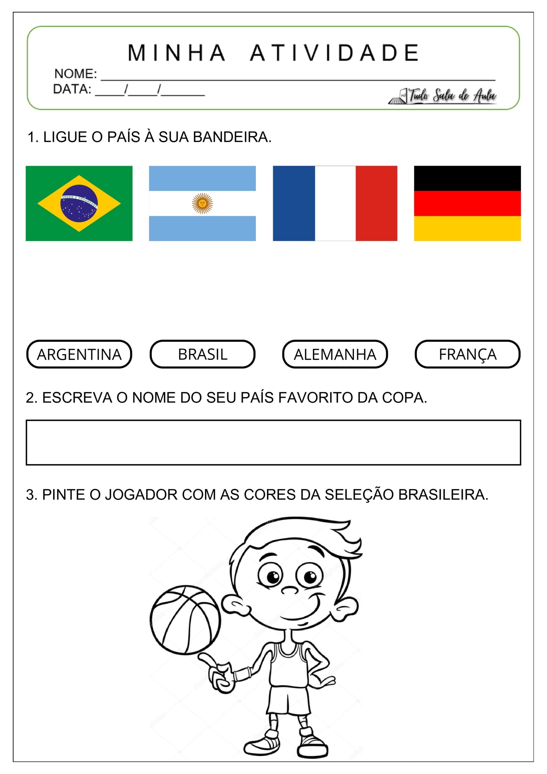 Atividades sobre a Copa do Mundo 2026: 1º Ano Fundamental - Tudo Sala ...