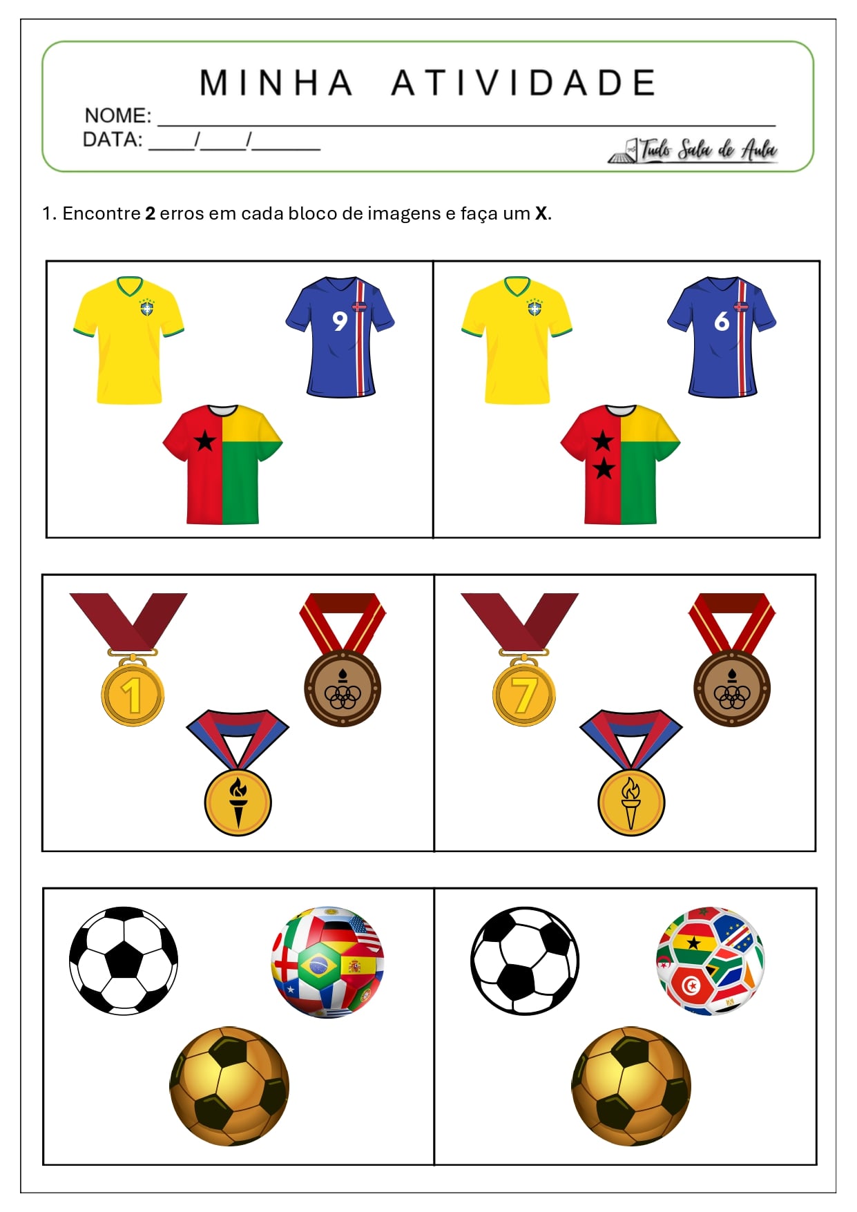 Matemática e Futebol - Atividade para o 1º Ano Fundamental - Tudo Sala ...